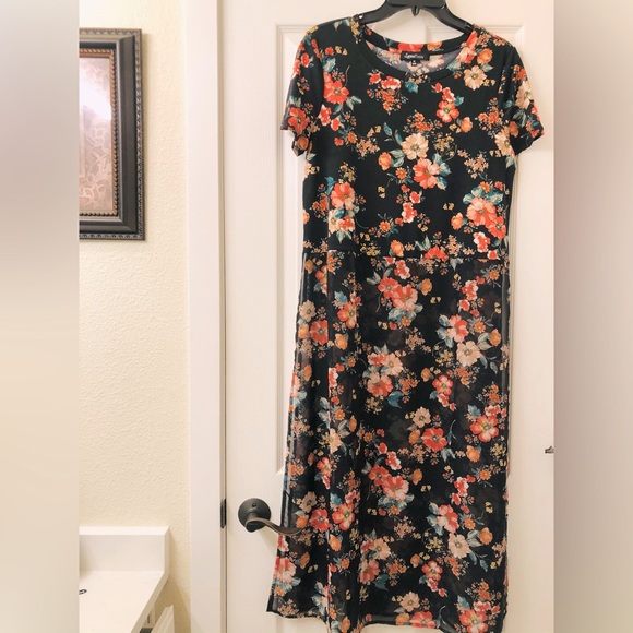 Sweet Rain | Dresses | Topdress Sheer Floral | Poshmark